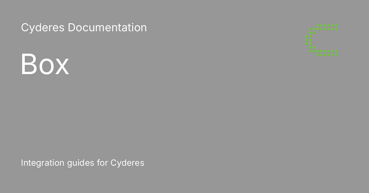 Box Cyderes Documentation 5047